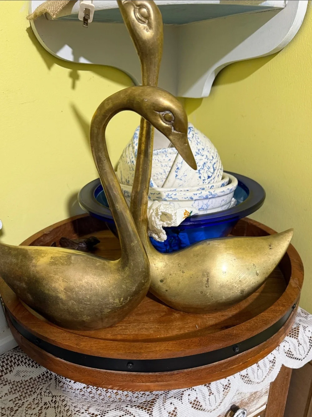 Art | Vintage Rare Large Cobalt Blue Hand Blown Glass Mixing Bowl ...